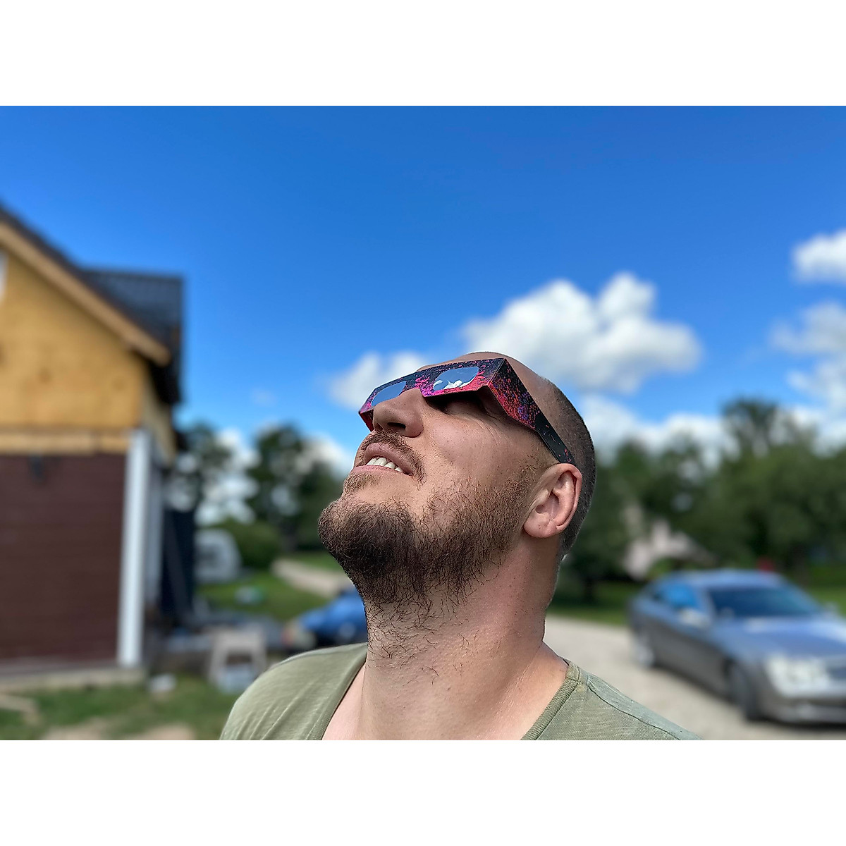 Gravitis Premium Solar Eclipse Glasses - ISO 12312-2 Certified for Safe Direct Sun Viewing, Durable Superior Cardboard Frame, Pack of 2 - Perfect for Astrology Enthusiasts