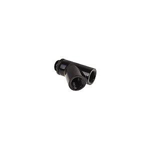 Alphacool 17401 Eiszapfen Y-Connector 45° rotatable G1/4 Outer Thread to 2X G1/4 Inner Thread - deep Black Water Cooling Fittings