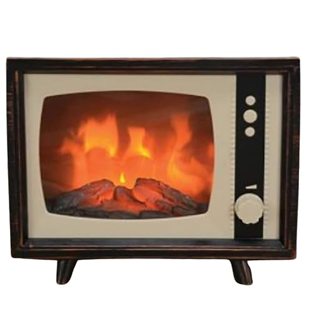 Decorative Realistic Fireplace Compact Retro Television with LED Moving Flame Effect, Hearth-Like-Glow With Electric Fireplace TV Look For Indoors by ELYYT