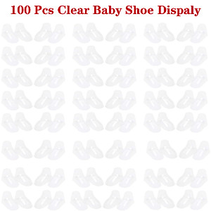 100Pcs Clear Plastic Baby Feet Display, Baby Booties Crochet Shoes Socks Showcase, Toddler Shoes Supports Shoe Forms Stand Holder for Store and Home Use, 50Pair, 8, 9, 10, 11, 12CM