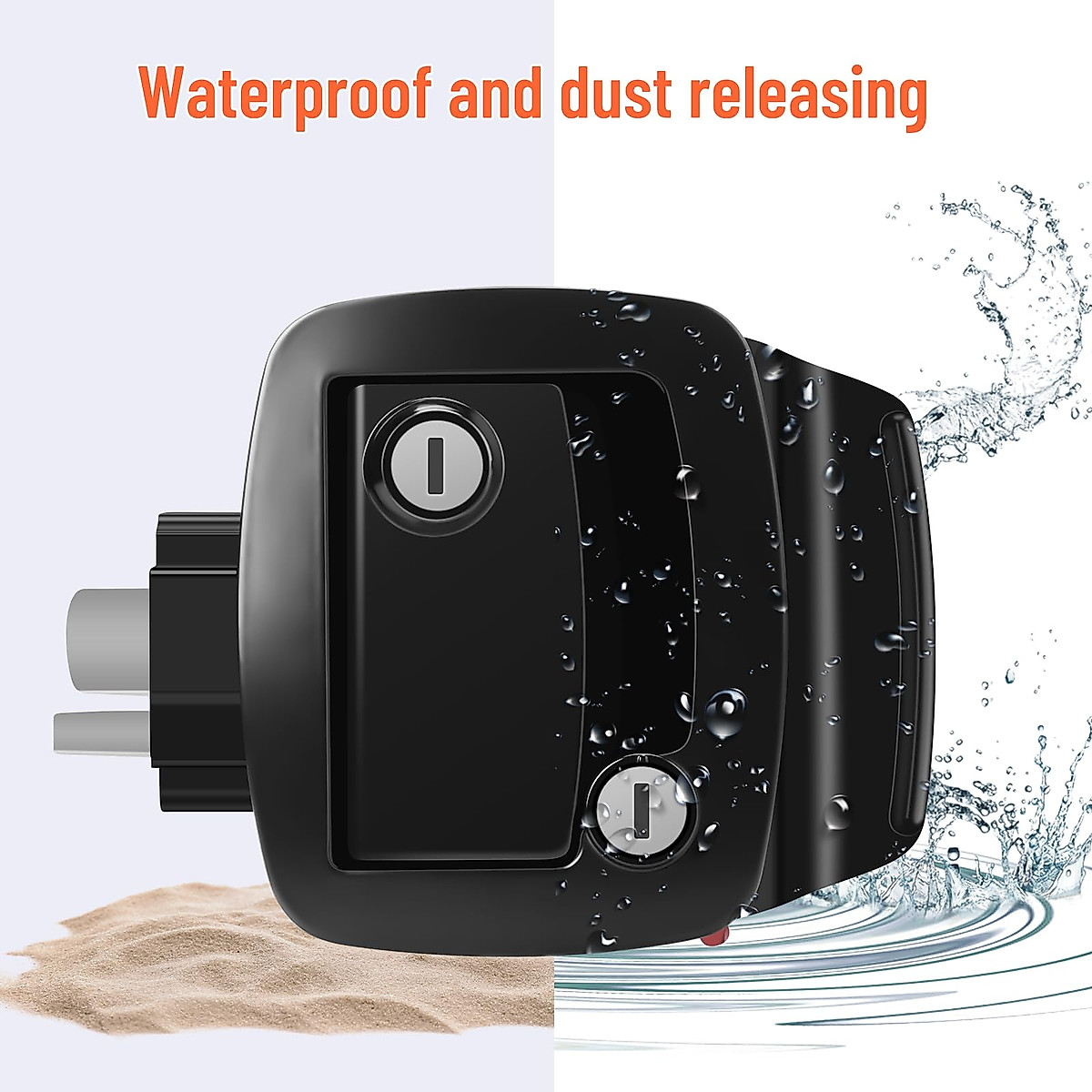 WELLUCK RV Entry Door Lock with Paddle Deadbolt, 100% Metal Camper Door Latch Handle, Zinc Alloy RV Door Lock Replacement Kit Secure for Camper Horse Travel Trailer Cargo Hauler, Black, Not Key Alike