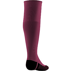 Under Armour Adult Soccer Over-The-Calf Socks, 1-Pair, Maroon/Black/White, Large