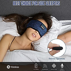 MUSICOZY Sleep Headphones Bluetooth Headband, Wireless Music Sleeping Headphones Sleep Mask Earbuds IPX6 Waterproof with Mic for Side Sleepers Workout Running Insomnia Travel Yoga, Pack of 2