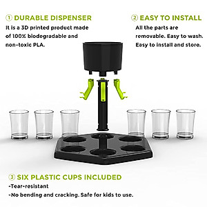 HITNEXT 6 Plastic Shot Dispenser and Holder, Shot Buddy Dispenser, Liquor Pourer Shot Glasses Bar Glasses Dispenser for Filling Drink, Beverage, Cider, Cocktail