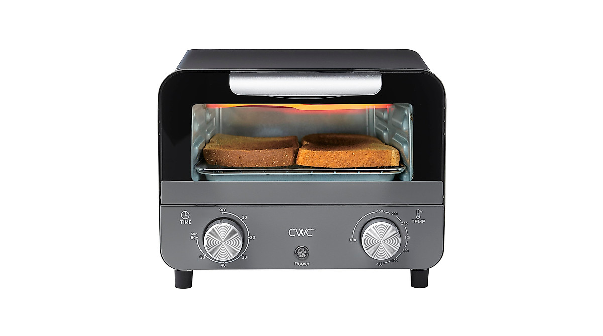 COOK WITH COLOR Mini Toaster Oven | 600W, Timer, Auto Shutoff