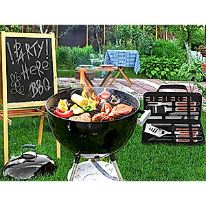 POLIGO 26PCS Grill Utensils Set for Outdoor Grill Set Stainless Steel BBQ Grill Accessories in Case - Premium BBQ Tools Grilling Tools Set Ideal Birthday Father's Day Grilling Gifts for Men Dad Women