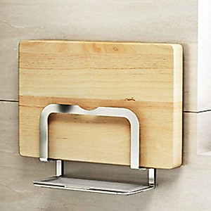 XJJZS Simple Cutting Board Pot Cover Rack Multifunctional Thickened Cutting Board Rack Kitchen Rag Rack