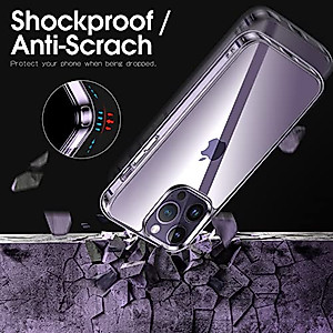 Migeec for iPhone 14 Pro Clear Case Shockproof Phone Cover Protective Phone Case for iPhone 14 Pro, 6.1 inch