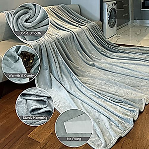 Enimib Oversized King Blanket 120 x 120 Inches, Extra Large Soft Warm Lightweight Flannel Fleece Thick Throw Blanket 10'x 10', Plush Microfiber Fluffy Big Blanket for Couch/Bed/Sofa Camping Grey