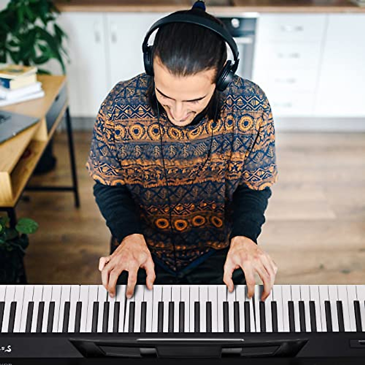 Starfavor 88 Key Digital Piano Beginner Electric Keyboard Full Size with Semi Weighted Keys Dual 30W Speakers SP-10 Bundle include Sustain Pedal, Power Supply, Stand, Piano Stickers