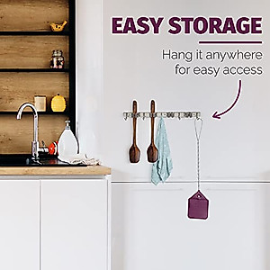 Fly Swatters Heavy Duty Vegan Leather - Durable Thicker Wire - Longer 21" - Best Fly Swatter Paddle for Flies, Bugs, Wasps, Bees, & Mosquitos