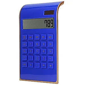 Kadimendium Financial Calculator, Solar Basic Calculator LCD Display Ultra Thin Solar Power Calculator Various Financial calculations for Financial Officer(Blue)