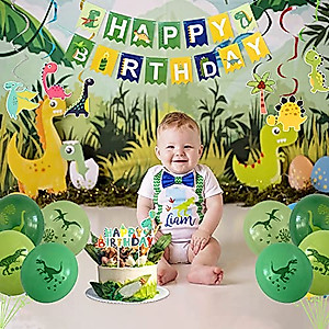 YBST Dinosaur Birthday Party Supplies, 104 Pcs Supplies Set for Boys and Girls, Include Balloons, Banner, Tablecloth, Stickers, Hanging Swirls, Aluminum Film Cake Topper Cupcake Toppers