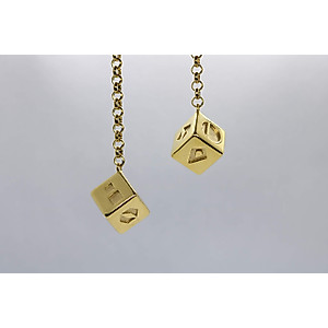 Custom 3d Stuff Smuggler's Dice Accurate Stainless Steel Gold Plated Deluxe Solo Dice - Shiny with Gift Box