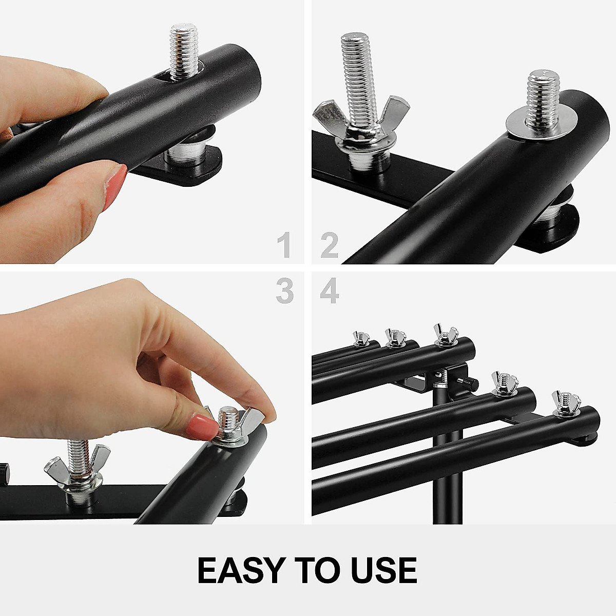 Julius Studio [2 Pack] 5-Crossbar Mount Backdrop Support, Dual & Triple Crossbar Connector Hardware for Multi Layer Backdrop Screens, Decorations, Photoshoot, Party, Birthday, Curtains, JSAG754