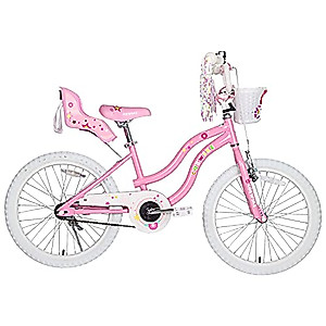 COEWSKE Kid's Bike Steel Frame Children Bicycle Little Princess Style 18 Inch with Training Wheel (Pink, 18 Inch)