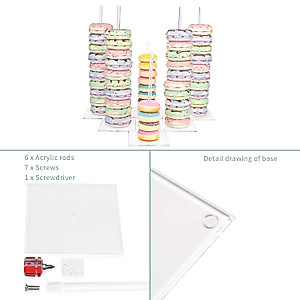 YestBuy Donut Stand, 6 Pack Acrylic Donuts Display Stands, Doughnut Tower Holder, Clear Bagel Stand Holders for 60 donuts for Party Wedding Birthday Gathering Decoration