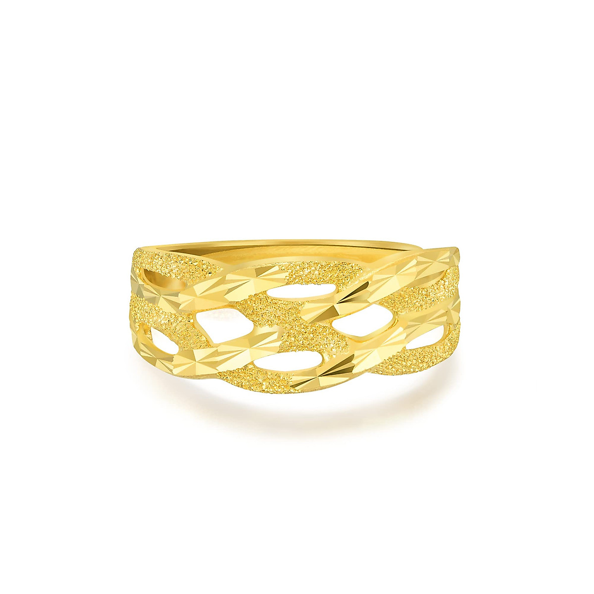 CHOW SANG SANG 999.9 24K Solid Gold Price-by-Weight Gold Ring for Women 28473R | Size Adjustable (Approx. 0.129tael (~4.82g), Adjustable)