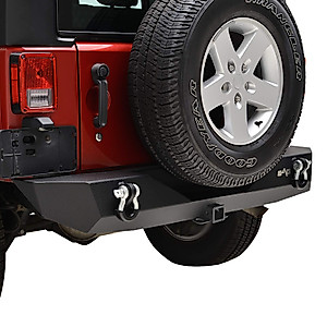 EAG Rear Bumper with 2"Hitch Receiver Fit for 07-18 Wrangler JK Offroad