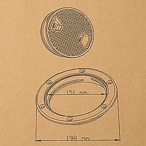 YaeMarine 2-Pack 4", 6", 7" Boat Deck Cover Marine Inspection Hatch Deck Plate Access & Lid Round Non-Slip RV Black (6")