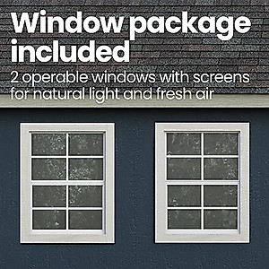 Handy Home Products Scarsdale 12x16 Do-it-Yourself Wooden Storage Shed with Floor Tan