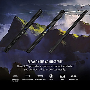 MSI GF63 Gaming Laptop 2023 15.6" FHD 144Hz Display 10-Core 12th Intel i7-12650H Nvidia RTX 4050 6GB 32GB DDR4 1TB M.2 SSD WiFi 6 Type-C RJ-45 Backlit Keyboard Windows 11 Pro w/RATZK 32GB USB