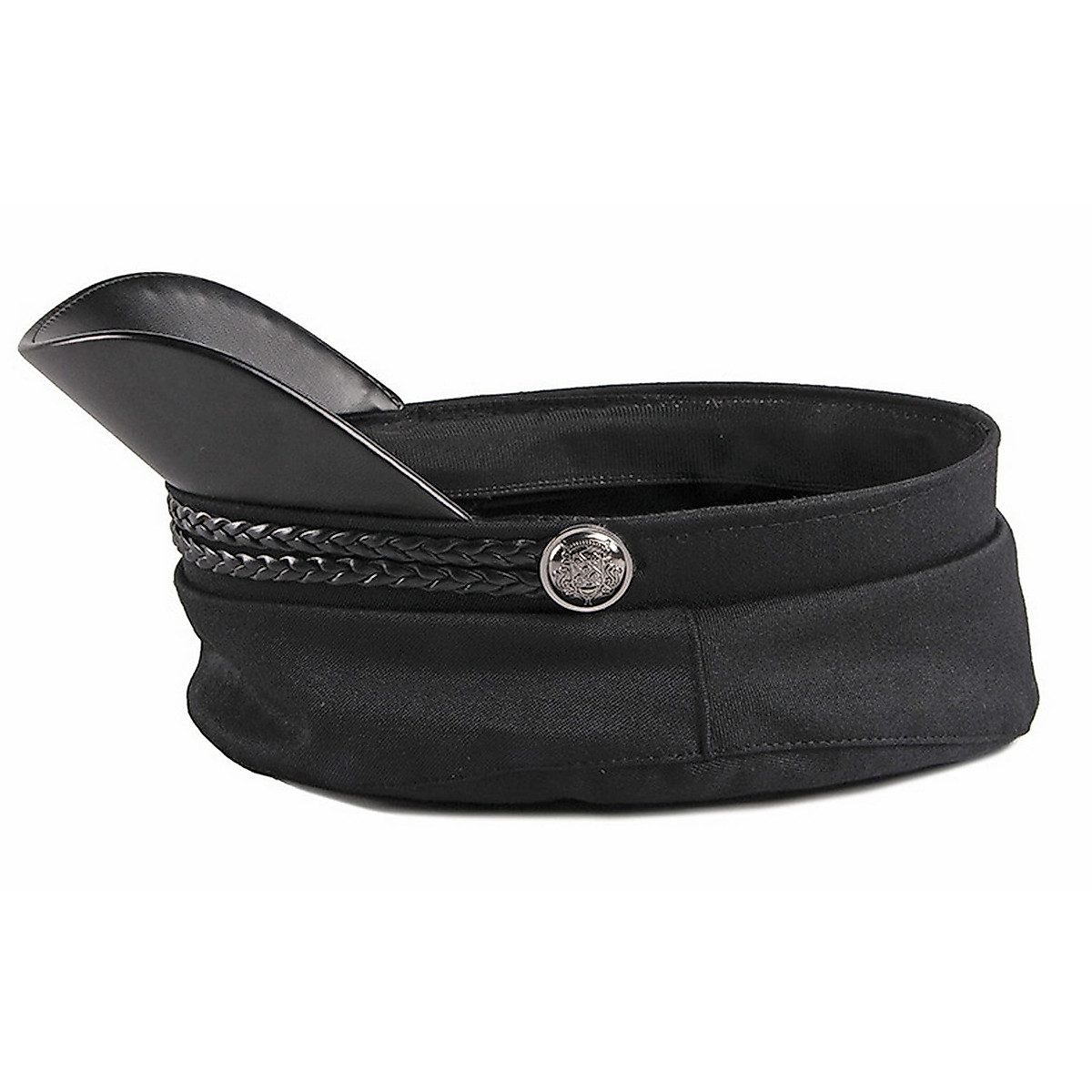 Brcus Men Women Yacht Captain Sailor Hat Newsboy Cabbie Baker Boy Peaked Beret Cap Black