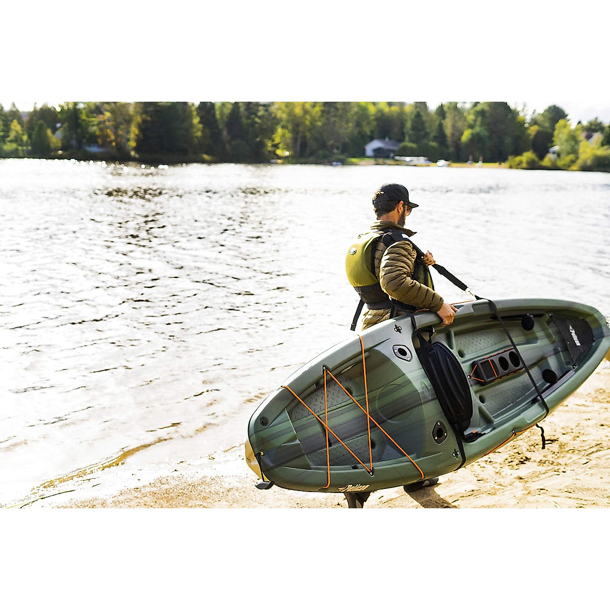 Pelican Universal SUP & Kayak Comfortable Carrying Shoulder Strap - Universal Adjustable Sling with Built-in Paddle Loop- Black