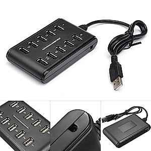SHYPT High Speed 480 Mbps USB 2.0 Hub 10 Port Multi Personal Computer USB Hub Portable USB Splitter