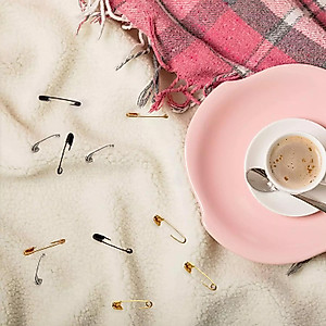 600 Pcs Safety Pins Assorted, 4 Sizes Large and Small Safety Pins for Clothes,Black Gold Silver Safety Pins Rust Resistant for Art,Crafts, Sewing and Jewelry Making