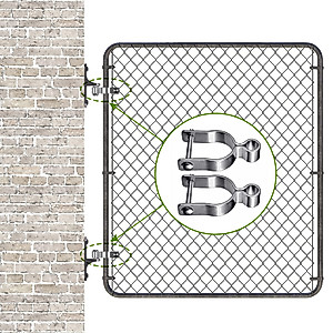 Insaga 304 Stainless Steel Chain Link Fence Gate Frame Female Hinge for Chain Link Fence Post, 2 Pack Post Female Hinges for 5/8'' Pin fit 1-3/8''Outer Diameter Post/Pipe, Bolt/Nut Included