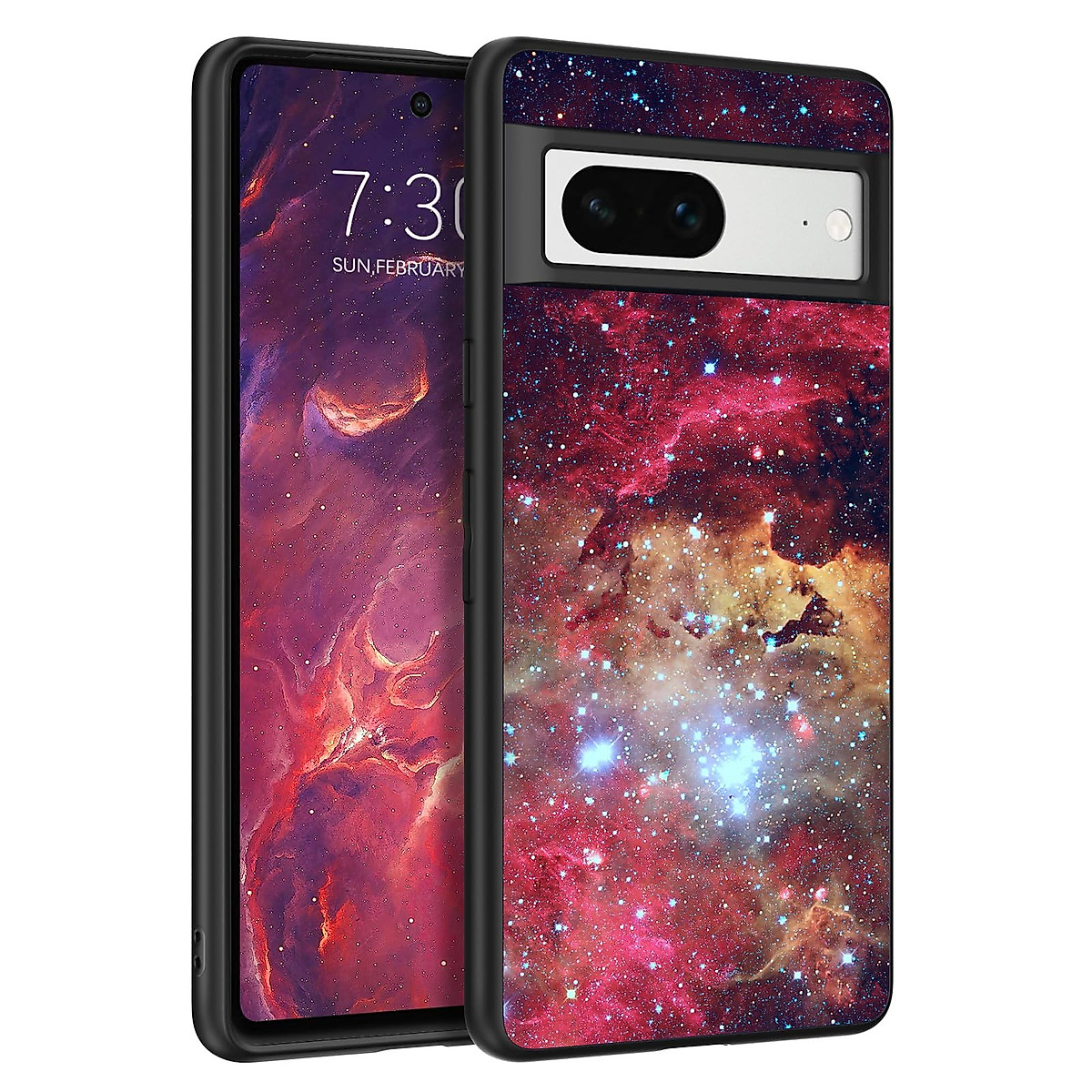 BENTOBEN for Google Pixel 7 Case, Slim Fit Glow in The Dark Hybrid Hard PC Soft TPU Bumper Drop Protective Girls Women Men Phone Cover for Google Pixel 7 6.3", Nebula/Galaxy