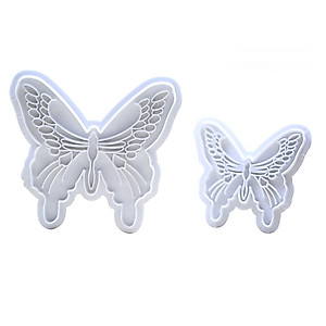 KALAIEN 2pcs Butterfly Sugarcraft Cookie Cutters DIY Embossing Cutter for Cake Decorating