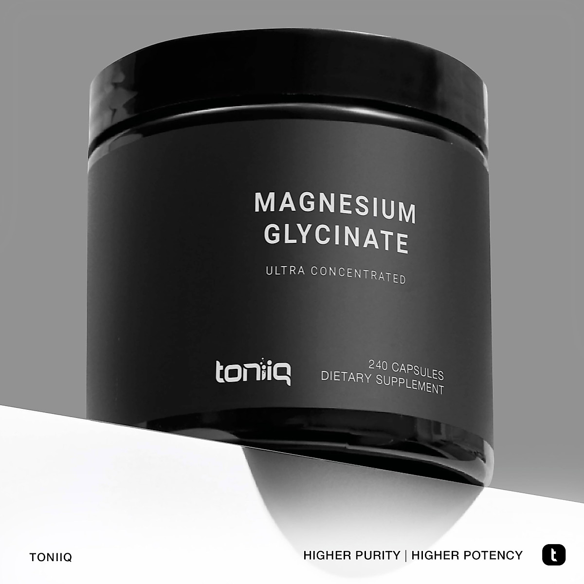 Toniiq 3,000mg Ultra High Strength Magnesium Glycinate - 20% Purified to Contain 600mg of Elemental Magnesium - Chelated and Bioavailable Magnesium Supplement - 240 Veggie Capsules