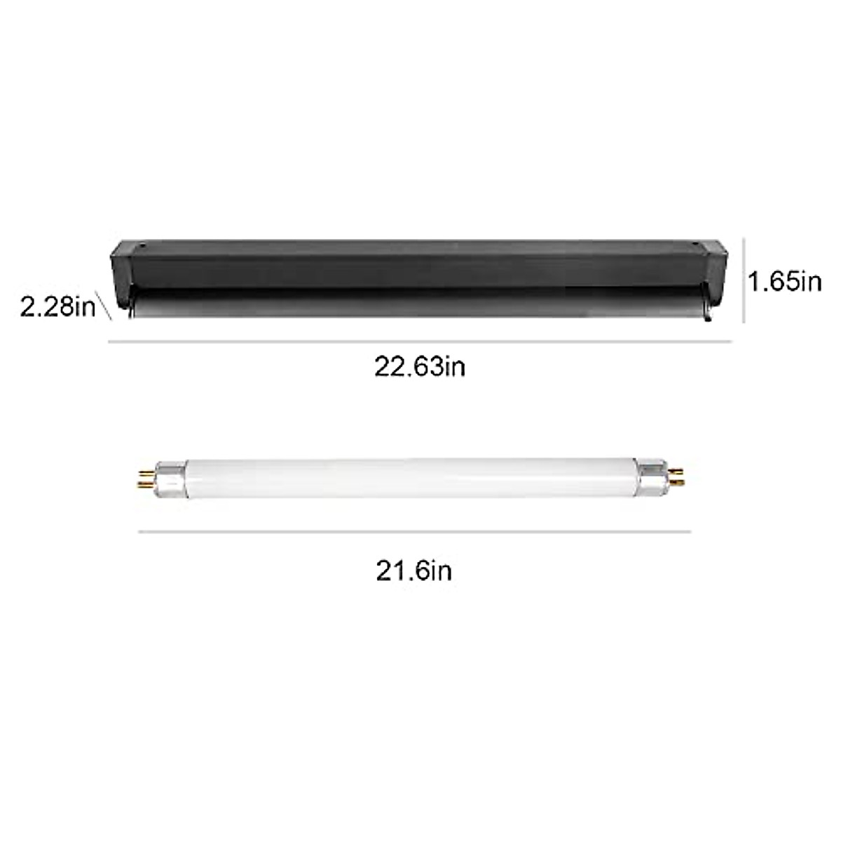 REPTI ZOO T5 HO UVB Lighting Combo Kit, Terrarium Hood Comes with Desert 10.0 UVB T5 Lamp (24W)