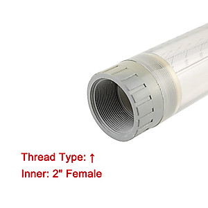 LZM 50G Liquid Flowmeter Piping Tube Type Transparent Acrylic Water Flow Meter with Clear Value Measuring Tools (60-200 GPM)