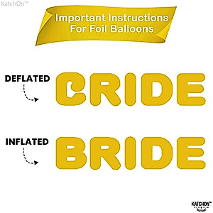 KatchOn, Huge Gold Bride to Be Balloons Set - 32 Inch Ring Balloon, Bride Balloons Gold, Bride to Be Sash | Bridal Shower Decorations | Bachelorette Party Decorations | Bride to Be Decorations Gold