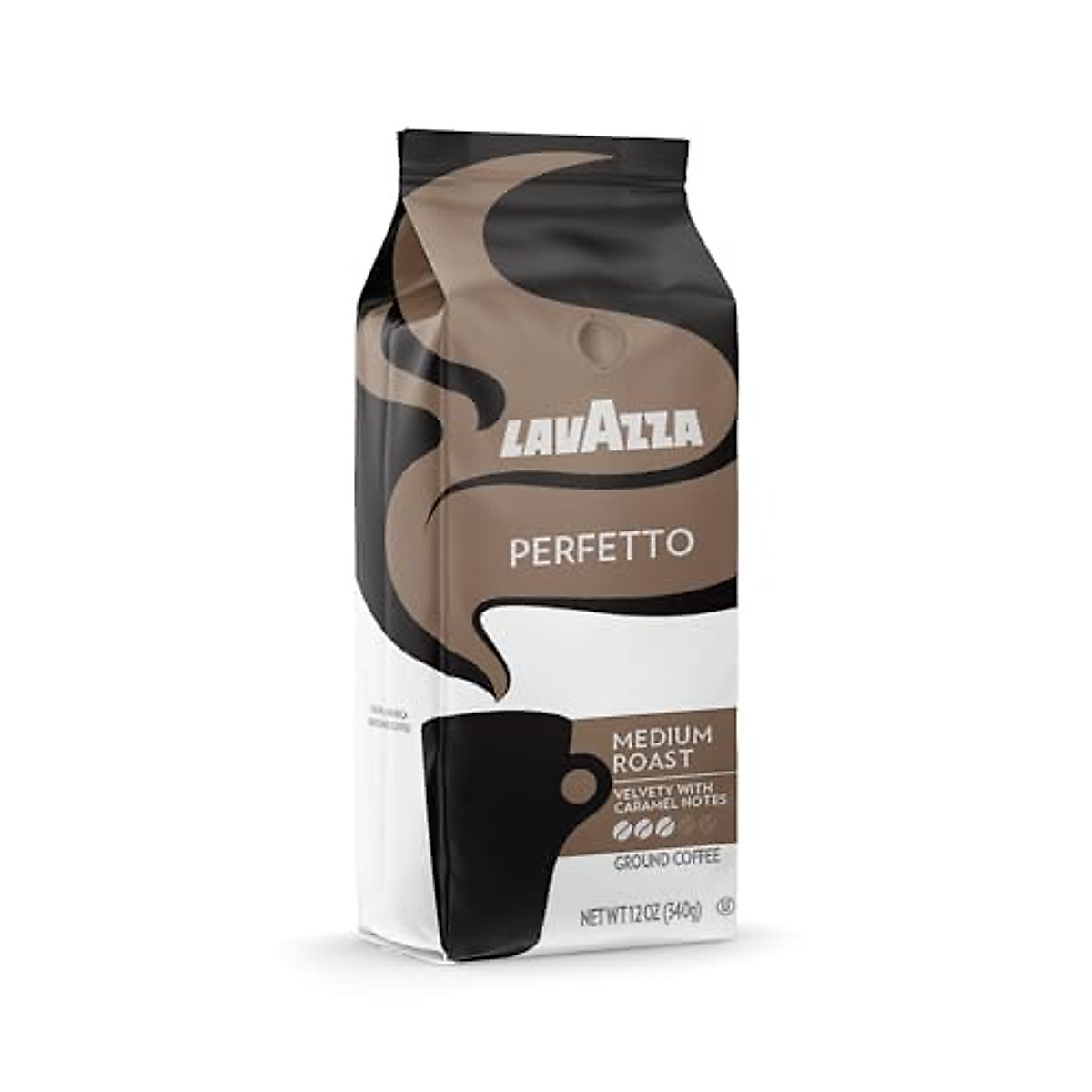 Lavazza Perfetto Ground Coffee Blend, Dark Roast, Value Pack, Non-GMO, 100% Arabica, Full-bodied, 12 Ounce (Pack of 6) - Packaging May Vary