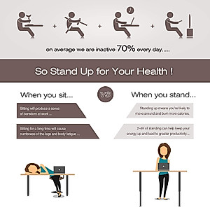 Homall Electric Height Adjustable Standing Desk 55 x 28 Inches Computer Desk Stand Up Home Office Workstation Desk T-Shaped Metal Bracket Desk with Wood Tabletop and Memory Settings （Beige）