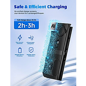 3 in 1 Charging Station, Foldable Charging Stand for Multiple Apple Devices Compatible with iPhone, iWatch, Air Pods, 18W Fast Charge Portable Travel Charger with QC3.0 Adapter…