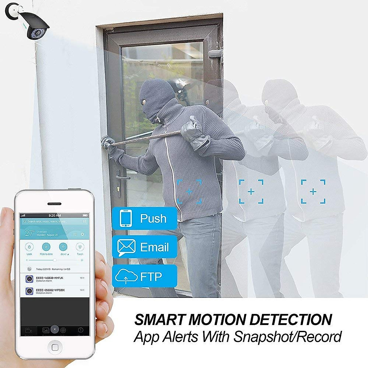 SV3C WiFi Security Cameras Outdoor, 2 Pack 1080P Two-Way Audio Exterior IP Camera, Outside Surveillance Cam Supports Motion Detection, ONVIF Conformance, IP66 Waterproof, RTSP,Max 128GB SD Card Record