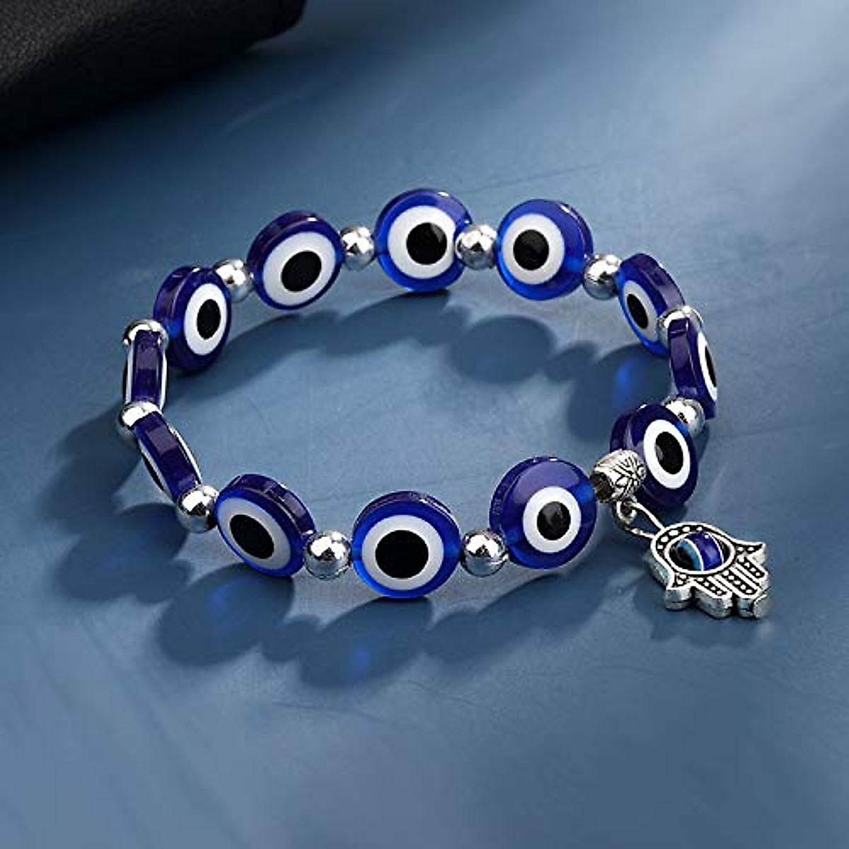COLORFUL BLING Evil Eye Bracelet, Mal De Ojo Beaded Chakra Braided Bracelets for Women, Nazar Amulet Good Luck Bracelet with Hamsa/Evil Eye Indie Y2k Miraculous Jewelry Gifts for Women