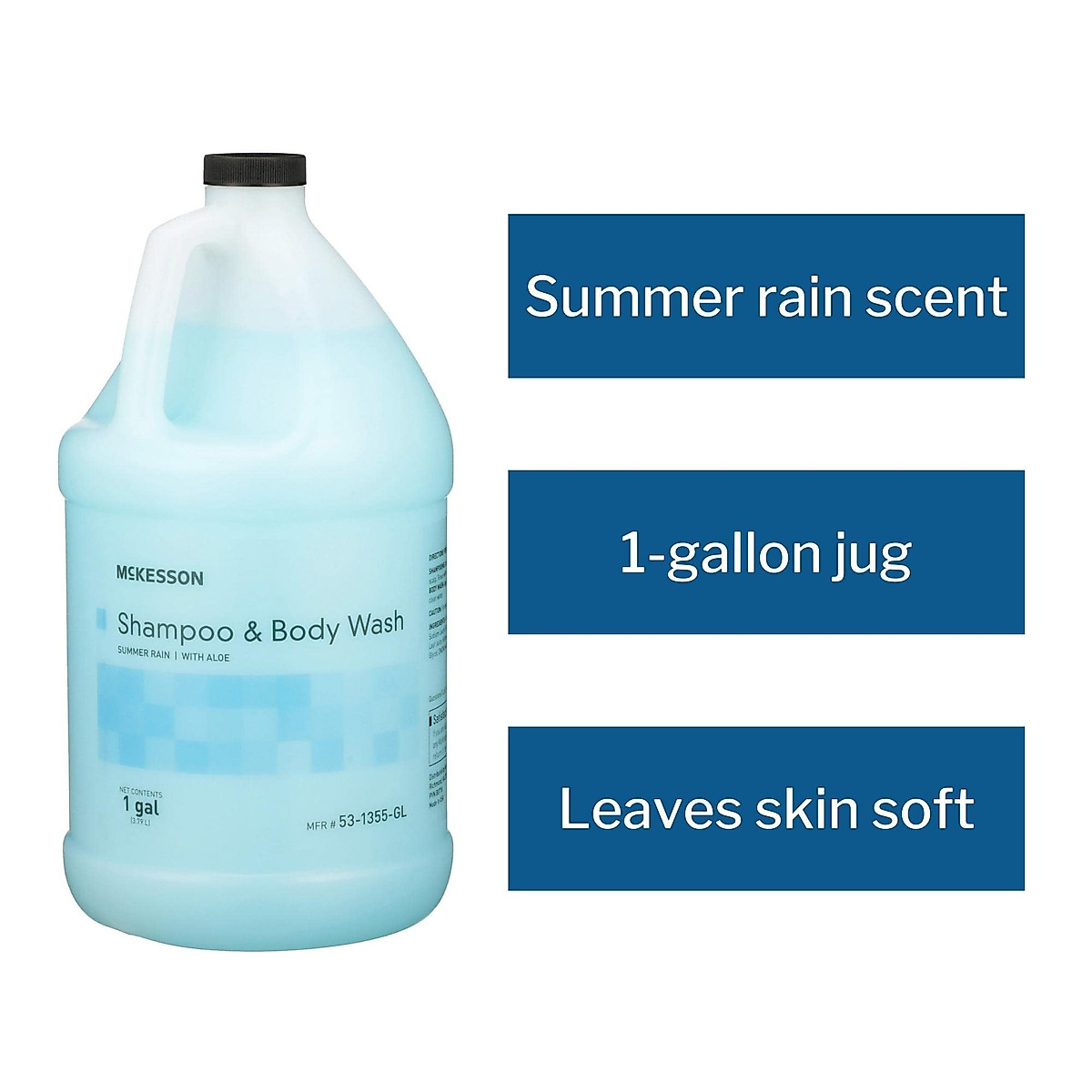 McKesson Body Wash and Shampoo with Aloe, 1 Gallon, Summer Rain