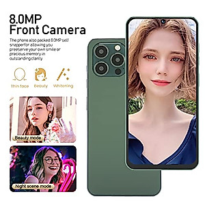 Alvinlite Smartphones I14 Pro Max Android 12, 6.7inch HD Full Screen Gaming Phone Upgraded 4G Cell Phone 4GB RAM 128GB Face ID Unlocked Mobile Cellphones with 4000mAh Large Battery(Green)