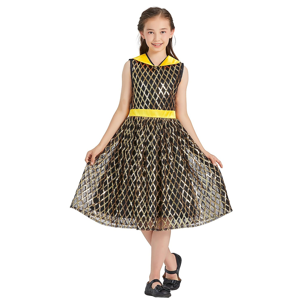 EOILFM Halloween Girls Elemental Ember Costume Cosplay Dress Set Outfit Coat Dress Up Pretend Play Toddler for Kids 9-10T