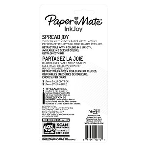 Paper Mate InkJoy Quatro Retractable Ballpoint Pens, Medium Point, Assorted Colors, 3 Pack