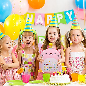 LICSOR Cat Plush Toy 12 Inch Cute Unicorn Cat Birthday Stuffed Animal Soft Cat Plushies Pillow Pink Doll Gifts for Kid Toddlers Home Room Decoration