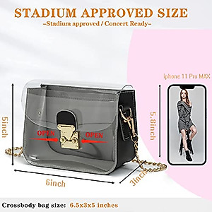 KUI WAN Clear Bag Stadium Approved, Clear Crossbody Bag Cute Clear Purse Gift for Women for Sport Event Concert