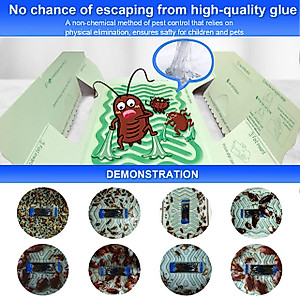 Roach Traps Indoor Sticky, Roach Motel with Bait Non-Toxic Safe for Children & Pets (10 Pack)