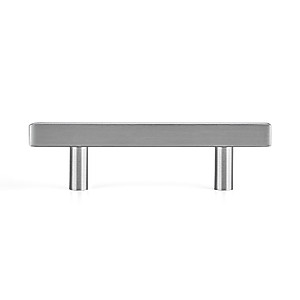 Ravinte 10 Pack 3 Inch Cabinet Pulls Brushed Nickel Sqaure Kitchen Cabinet Handles Silver Cabinet Hardware Stainless Steel Drawer Pulls 5 Inch Overall Length with Mounting Template